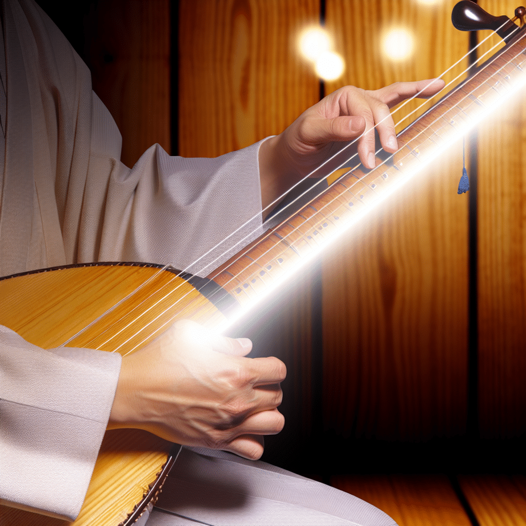 Shamisen - ein traditionelles dreisaitiges Musikinstrument aus Japan